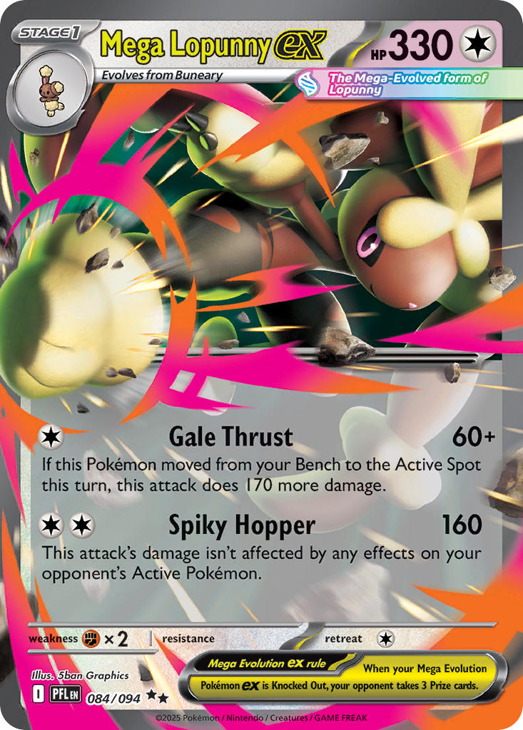 (084/094) Pokemon TCG Phantasmal Flames Single: Mega Lopunny ex Double ...
